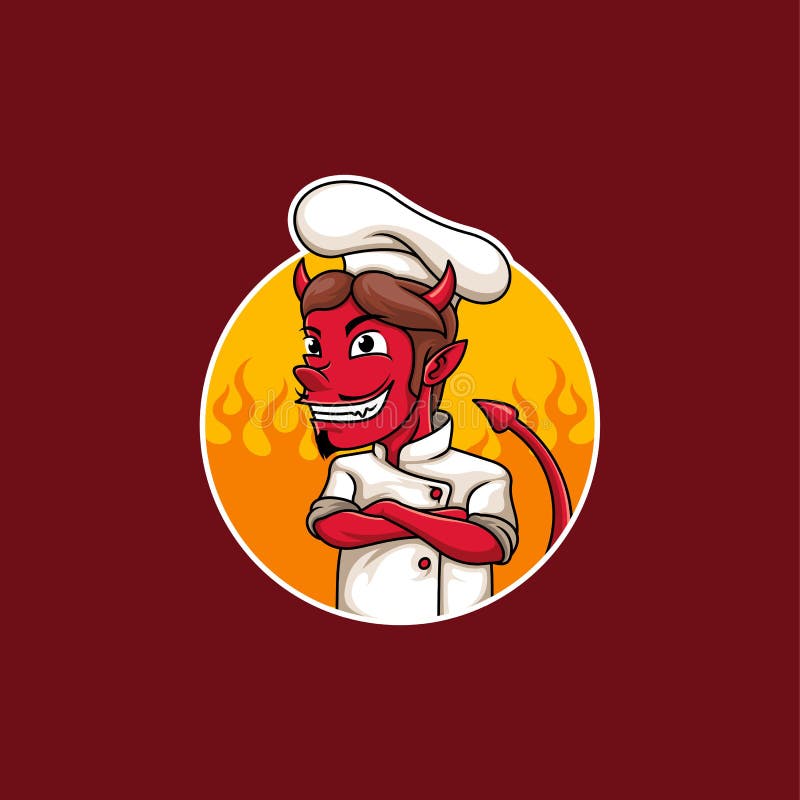 Cute cartoon devil chef stock vector. Illustration of mascot - 269106867