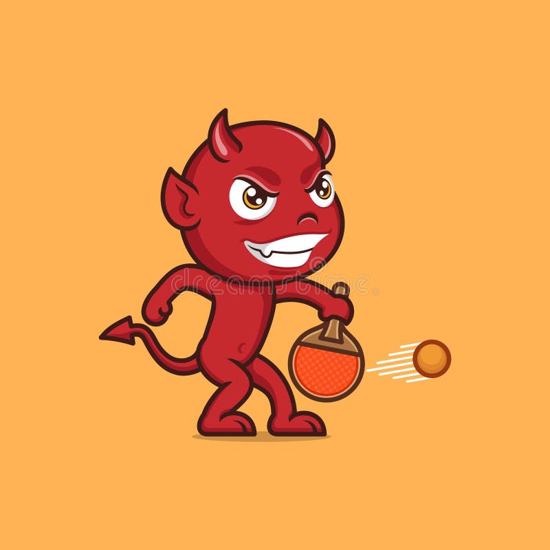 Cute devil ping pong stock vector. Illustration of symbol - 271428262