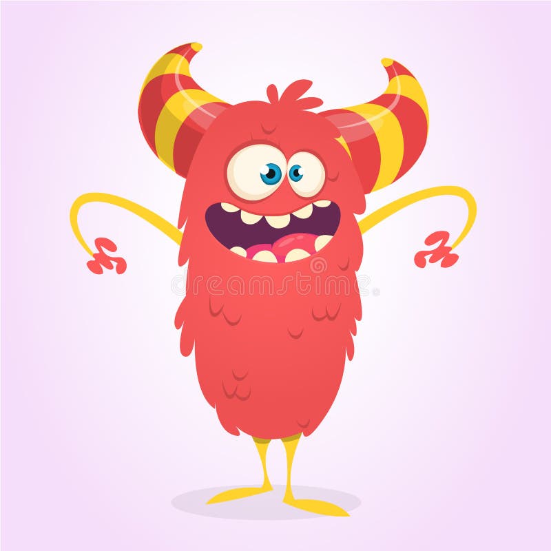 Cute Devil Monster. Vector Cartoon Halloween Character. Stock Vector ...