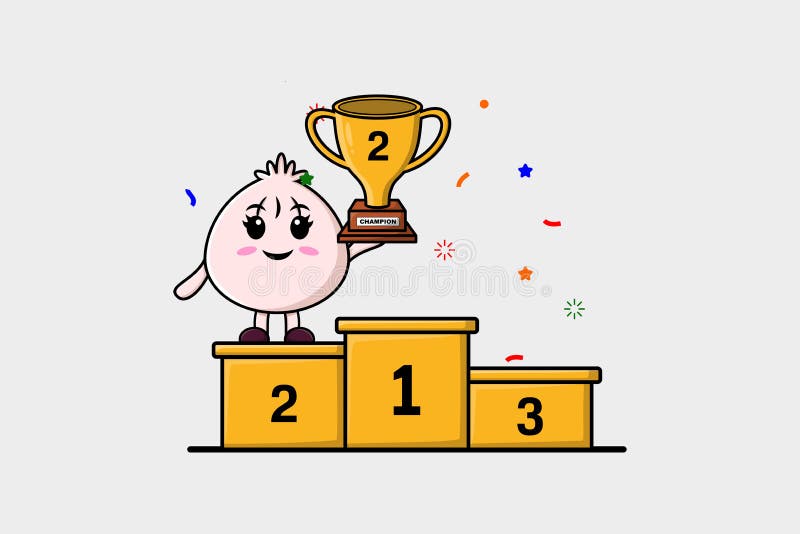 Cute Cartoon Dim Sum Character As Second Winner Stock Vector ...