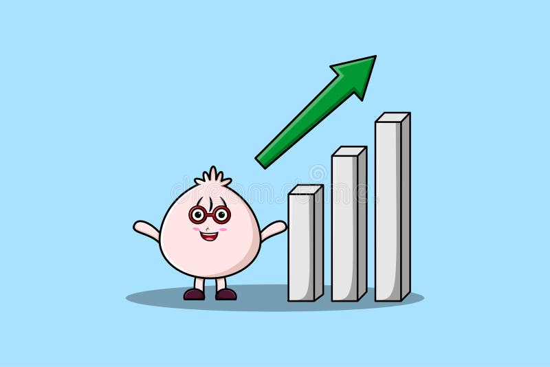 Cute Cartoon Dim Sum with Rising Sign Graphic Stock Vector ...