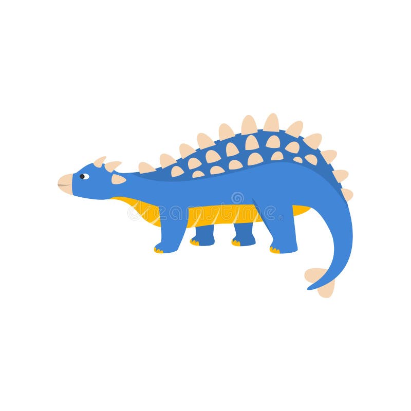 Cute Cartoon Dinosaur on White Background Stock Vector - Illustration ...