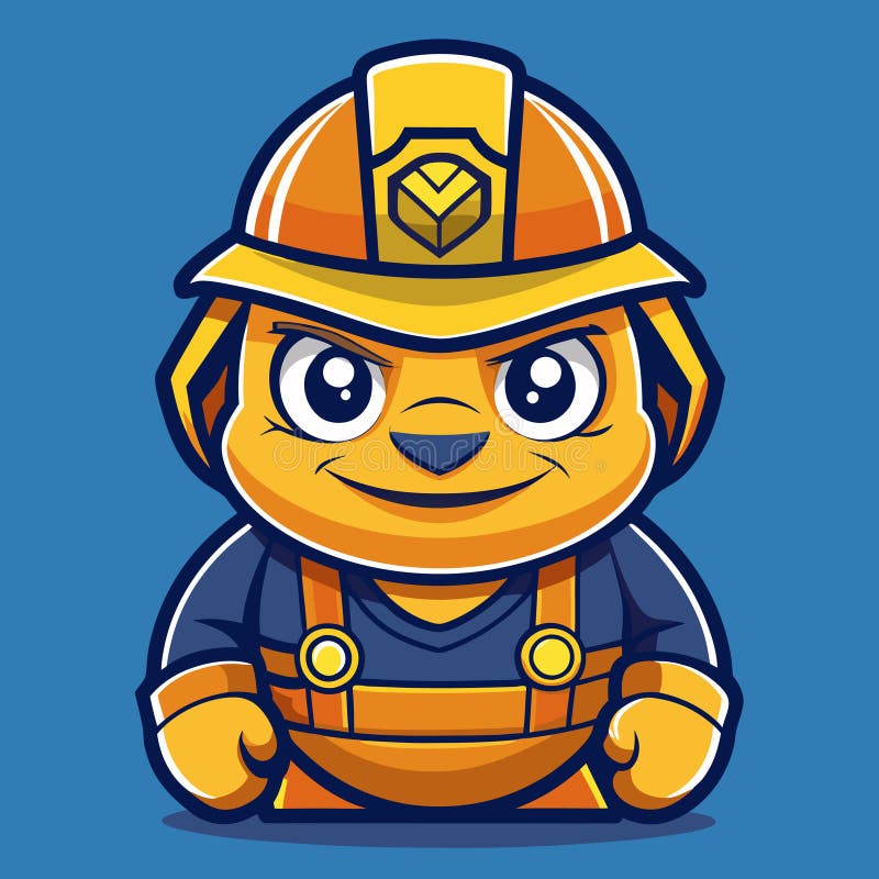 Cute Cartoon Dog Construction Worker Wearing a Hard Hat and Overalls ...