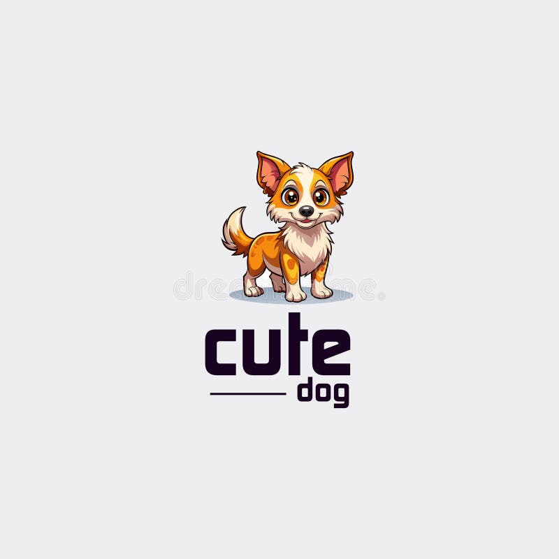 Cute Cartoon Dog Logo Design with the Text Cute Dog Below Stock Vector ...