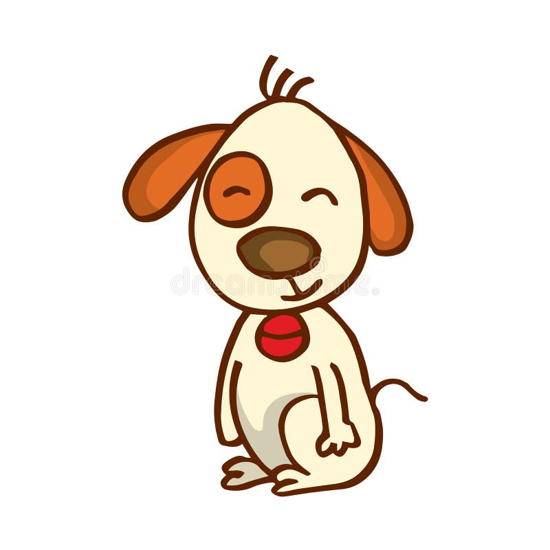 Cute Cartoon Dog Vector Illustration Stock Vector - Illustration of ...