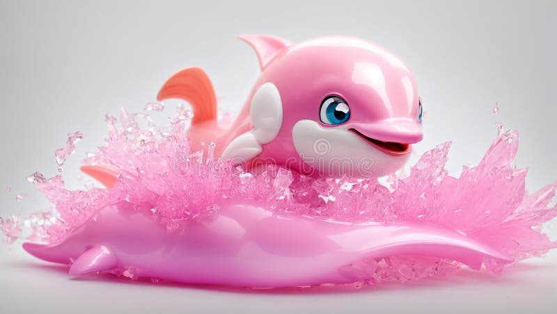 Cute cartoon dolphin pink stock illustration. Illustration of cartoon ...