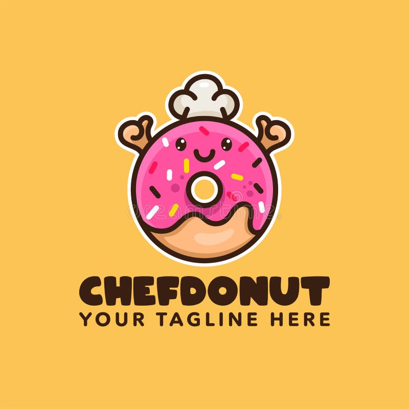 Cute Cartoon Donuts Mascot Logo with Icing Glaze Stock Vector ...