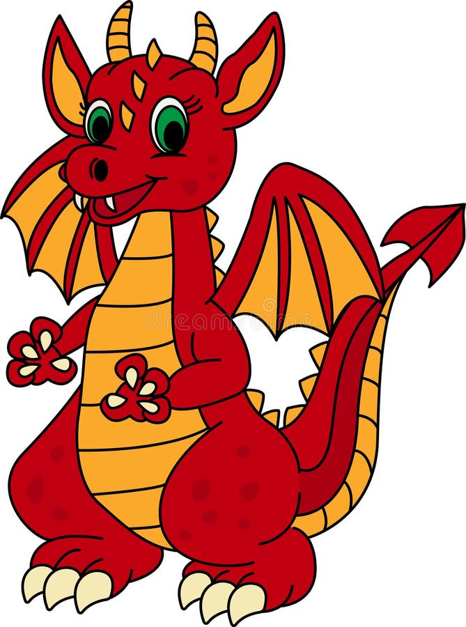Cute Cartoon Dragon. stock vector. Illustration of dragon - 270860534