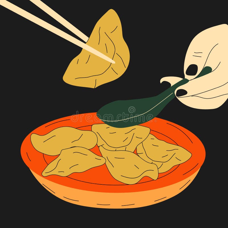 Cute Cartoon Drawing Of Dim Sum Doodle Traditional Chinese Dumplings