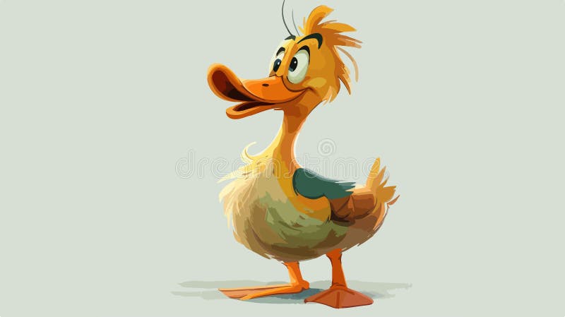 Cute Cartoon Duck Animation Vector Illustration Stock Illustration ...