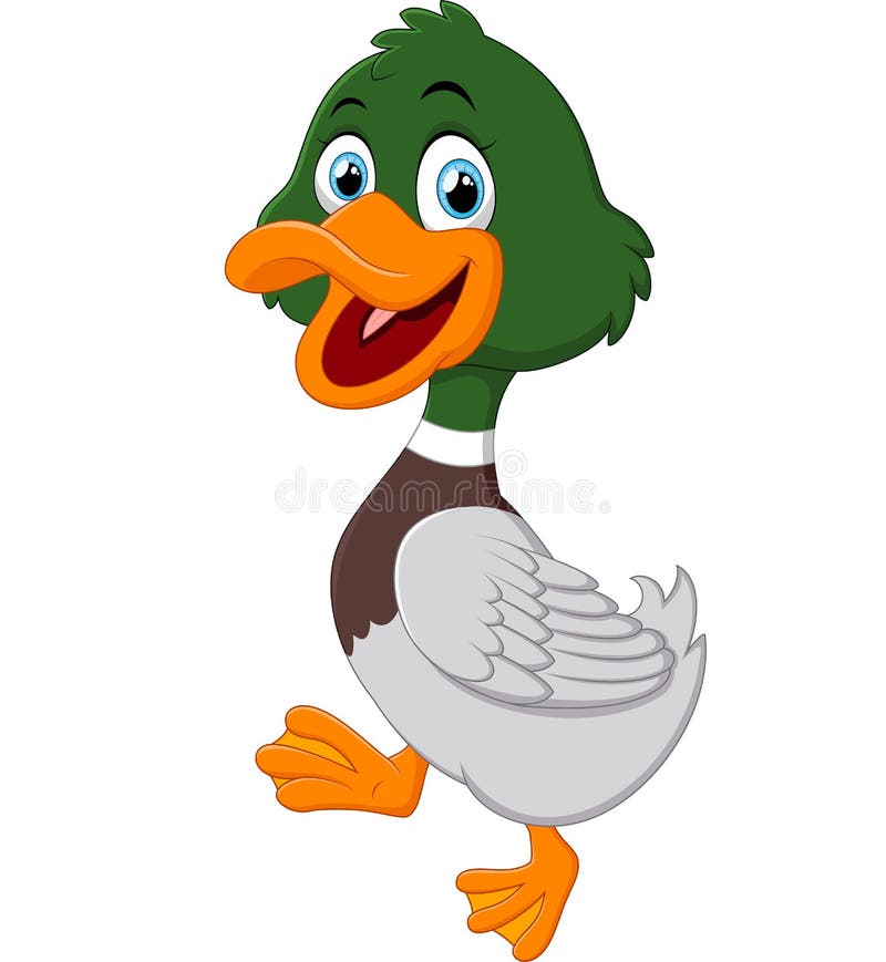 Cute cartoon duck stock vector. Illustration of white - 63528512