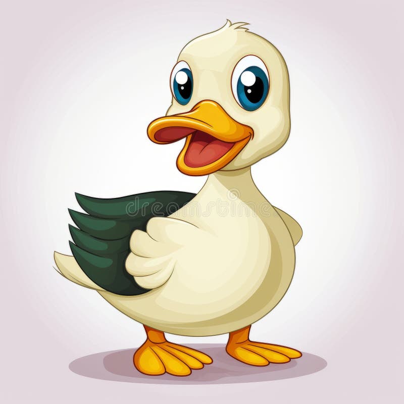 Cute Cartoon Duck, Vector Illustration Stock Illustration ...
