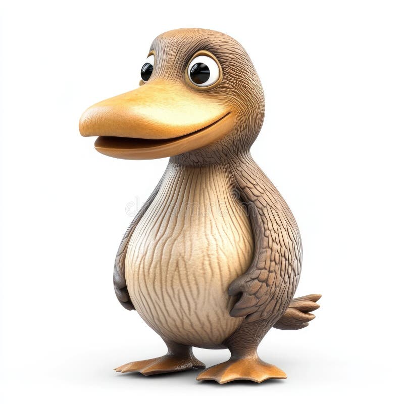 Cute Cartoon Duckling Character, Posed, and Smiling Stock Illustration ...