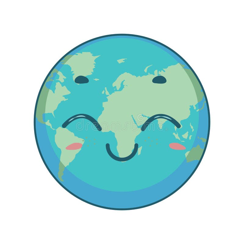 Cute Cartoon Earth Illustration Stock Vector - Illustration of ...
