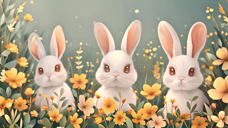 Cute Cartoon Easter Bunnies Hop into Springtime Fun. Stock Video ...