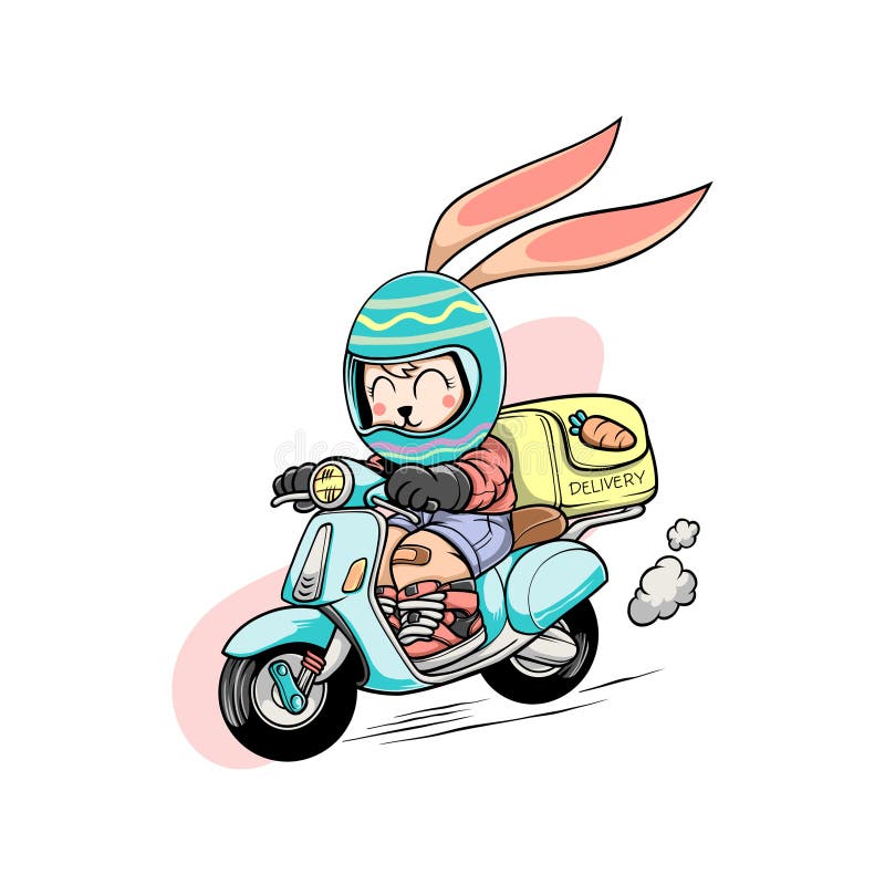 Cute Cartoon Easter Bunny Delivery Stock Vector - Illustration of ...