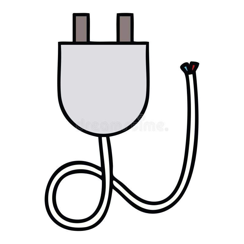 Cute Cartoon Electrical Plug Stock Vector - Illustration of hand ...