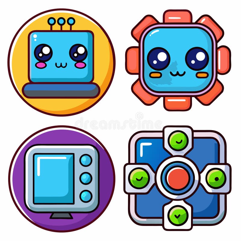Cute Cartoon Electronic Devices Stock Vector - Illustration of ...