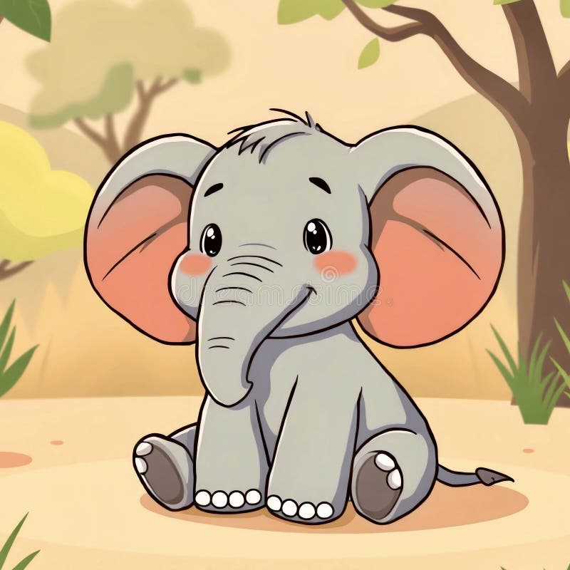 Cute cartoon elephant stock image. Image of elephant - 367565633