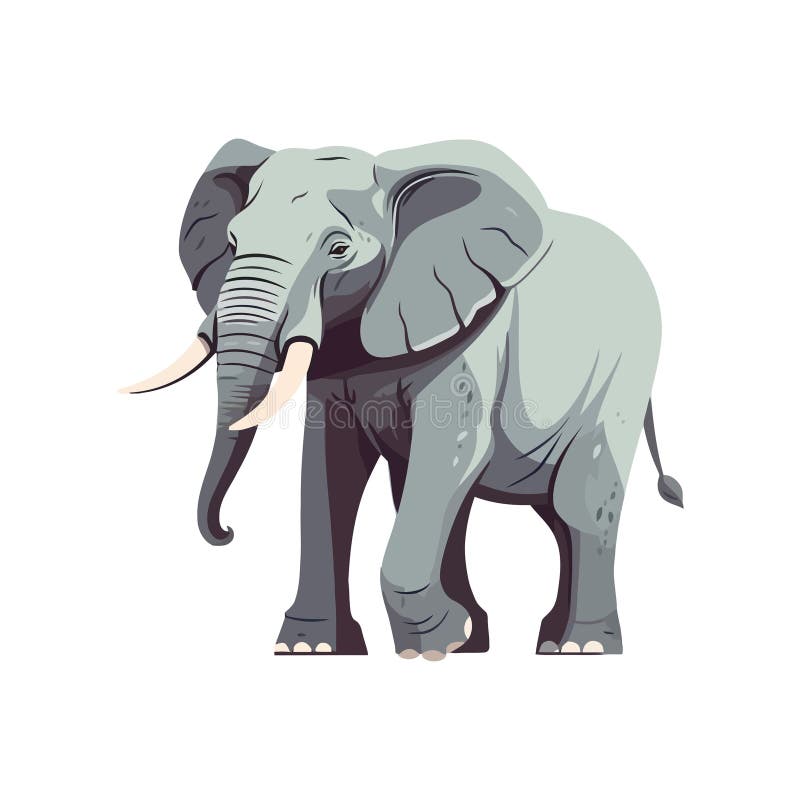 Cute Cartoon Elephant Walking Stock Vector - Illustration of safari ...
