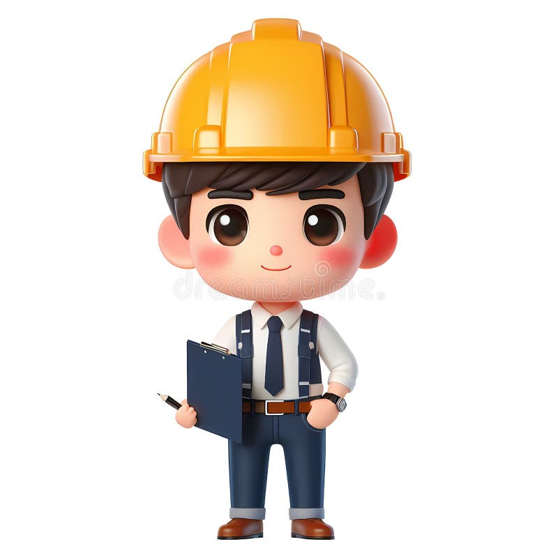 Cute Cartoon Engineer Character Stock Photo - Illustration of helmet ... Cute Cartoon Engineer Character Stock Photo - Illustration of helmet ...