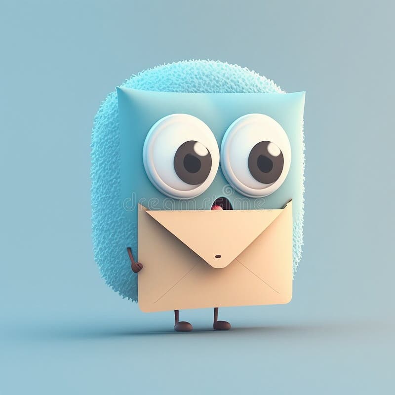 Cute Cartoon Envelope Character Stock Illustration - Illustration of ...