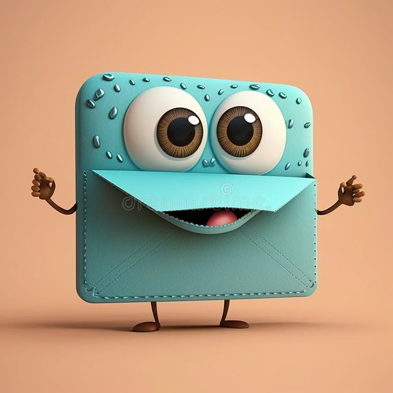 Cute Cartoon Envelope Character Stock Illustration - Illustration of ...