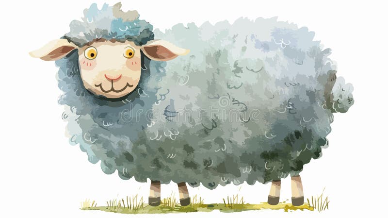 Cute Cartoon Ewe Animation Illustration for Design Projects Stock ...