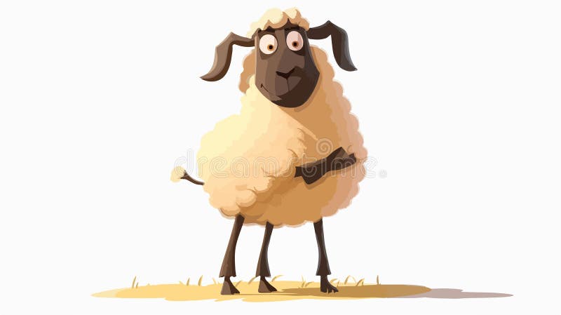 Cute Cartoon Ewe Animation Vector Illustration for Design Projects ...