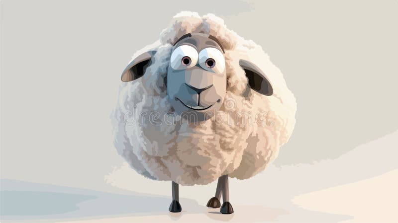 Cute Cartoon Ewe Animation Vector Illustration for Design Projects ...
