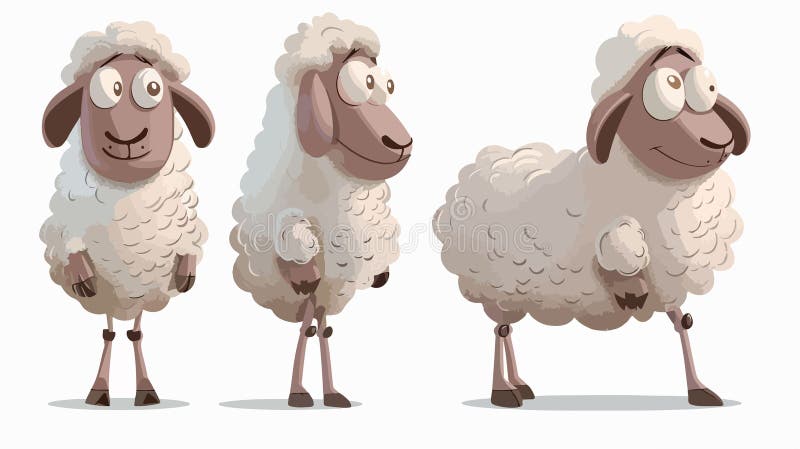 Cute Cartoon Ewe Animation Vector Illustration for Design Projects ...