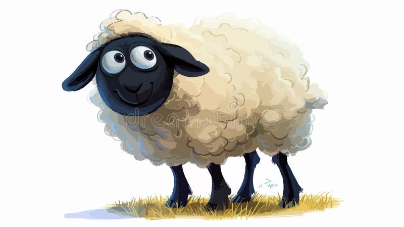 Cute Cartoon Ewe Animation Vector Illustration for Design Projects ...