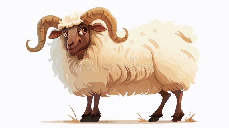 Cute Cartoon Ewe Vector Illustration for Design Projects and Printing ...