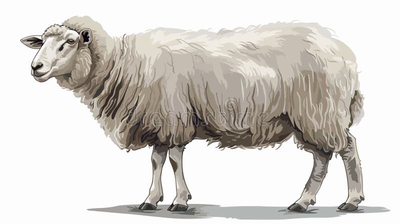 Cute Cartoon Ewe Vector Illustration for Design Projects and Printing ...