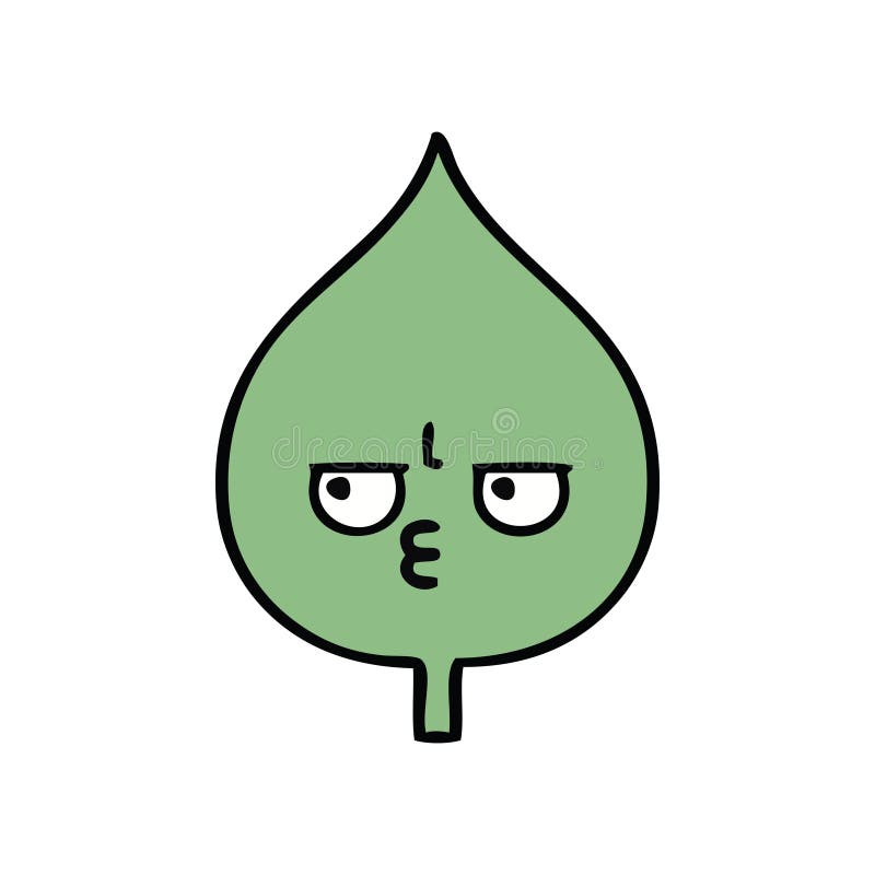Cute Cartoon Expressional Leaf Stock Vector - Illustration of ...