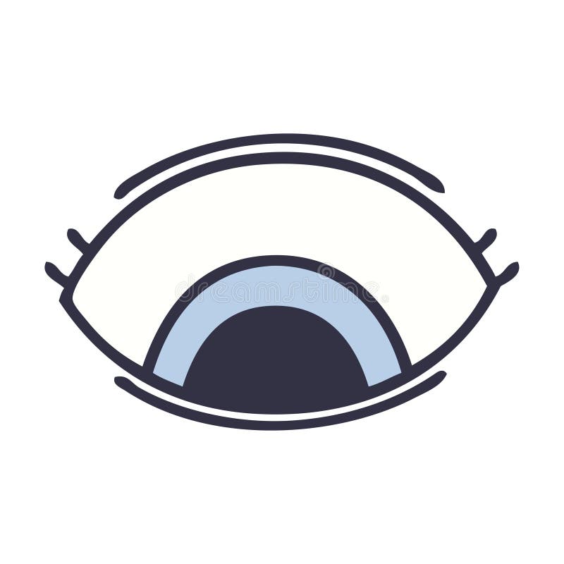Cute Cartoon of a Eye Looking Down Stock Vector - Illustration of cute ...