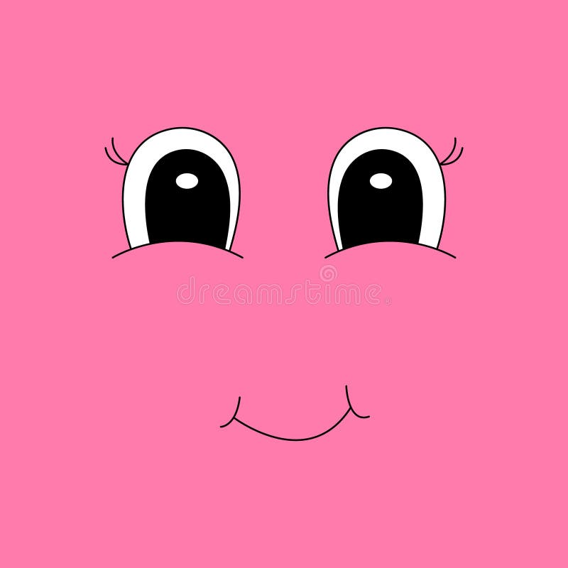 Cute Cartoon Face. Vector Illustration. Stock Vector - Illustration of ...