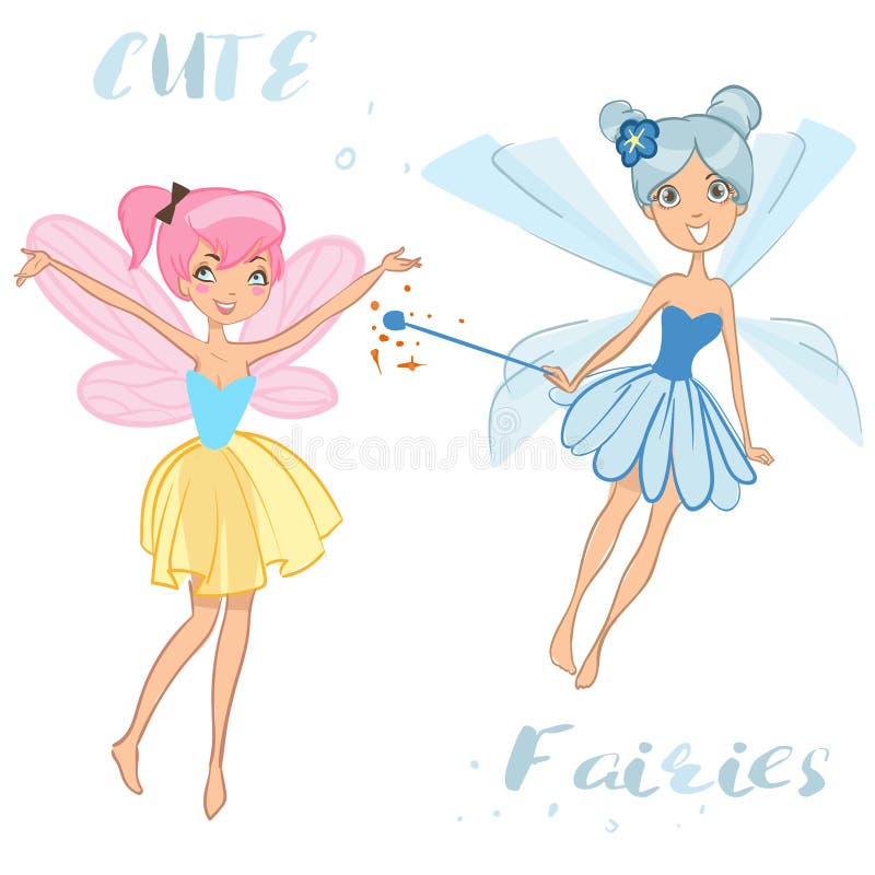 Cute Cartoon Fairies stock vector. Illustration of dream - 90432010