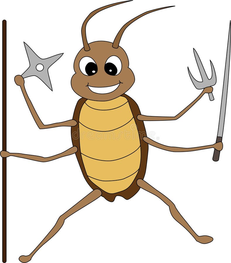 Cute Cartoon Fighting Cockroach Stock Vector - Illustration of bugs ...