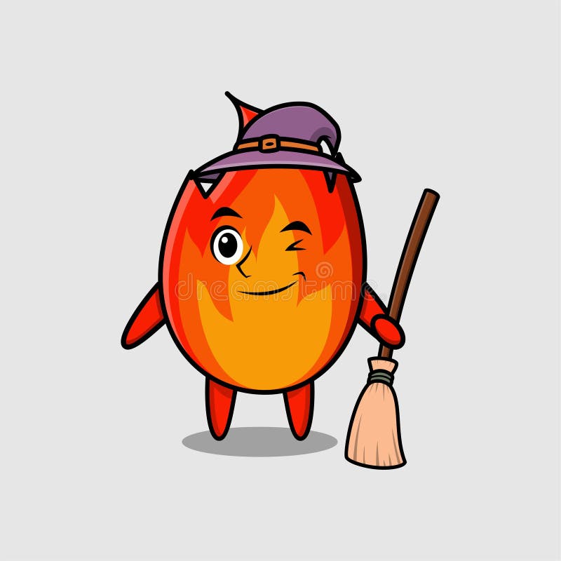 Cute Cartoon Fire Character Stock Vector - Illustration of isolated ...