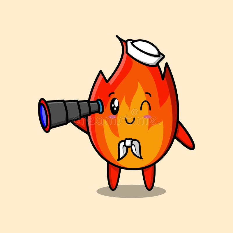 Cute Cartoon Fire Character Stock Vector - Illustration of emotion ...