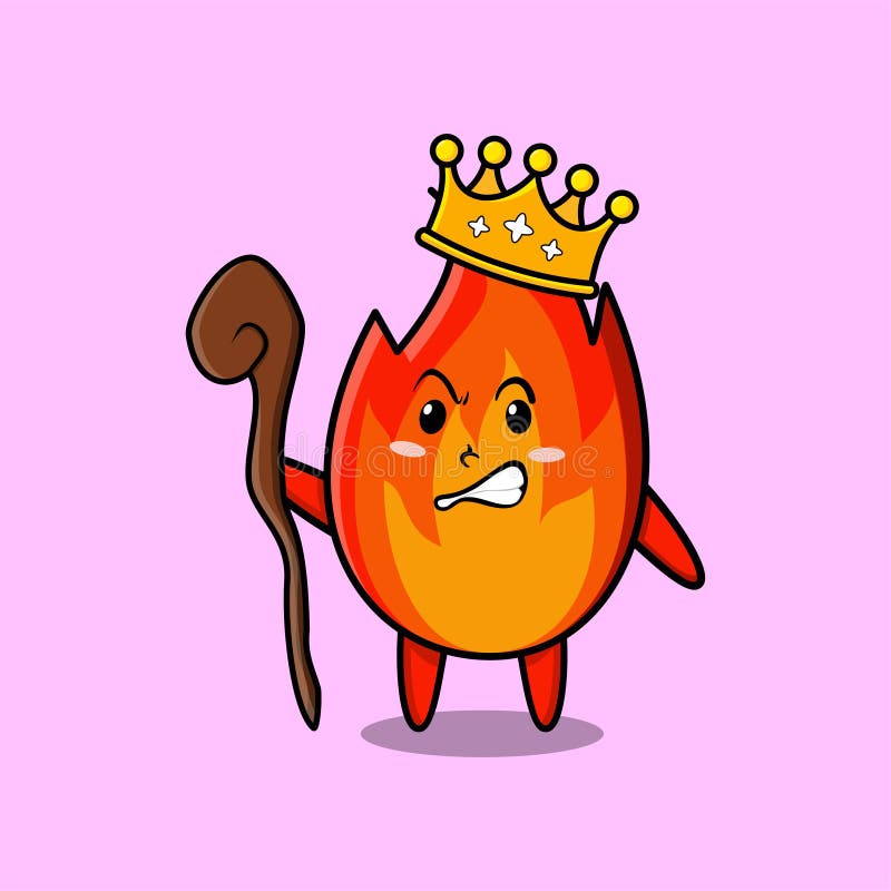 Cute Cartoon Fire Character Stock Vector - Illustration of flame, comic ...