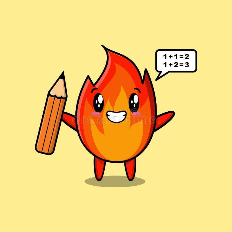 Cute Cartoon Fire Character Stock Vector - Illustration of funny, eyes ...