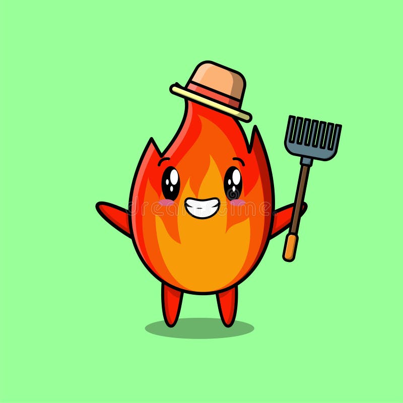 Cute Cartoon Fire Character Stock Vector - Illustration of character ...