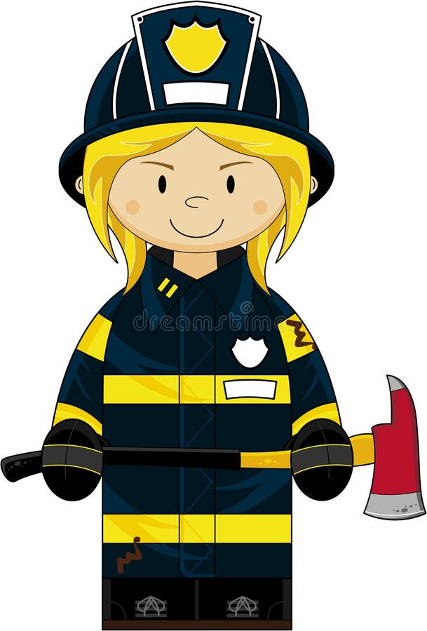 Cute Cartoon Fireman - Firefighter Stock Vector - Illustration of ...