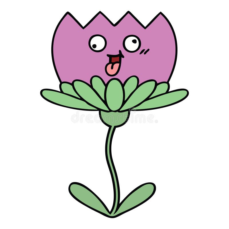 Cute cartoon of a flower stock vector. Illustration of vector - 150435439