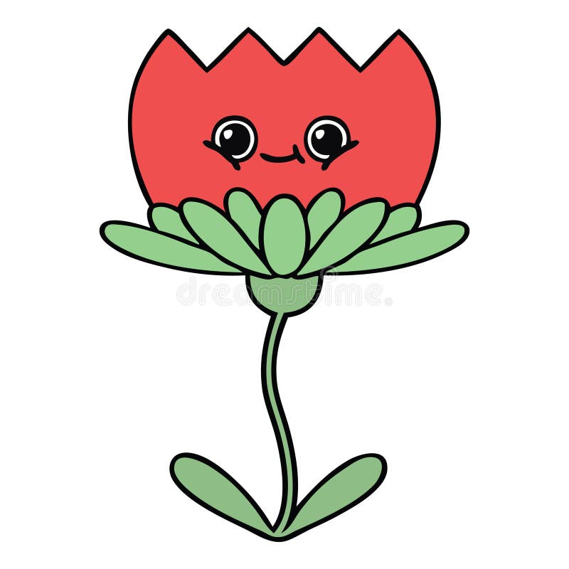 Cute cartoon flower stock vector. Illustration of drawing - 149223611