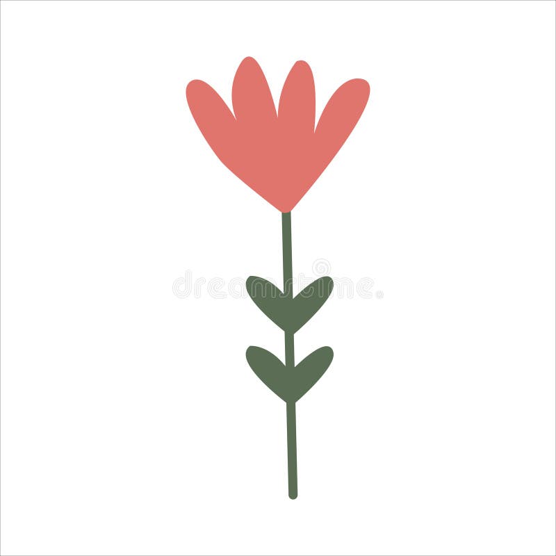 Cute Cartoon Flower Hand Draw Stock Illustration - Illustration of ...