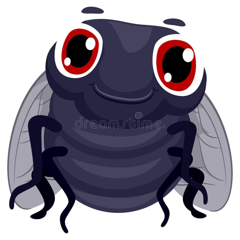 Cute Cartoon Fly stock vector. Illustration of buzz, hairy - 70613645