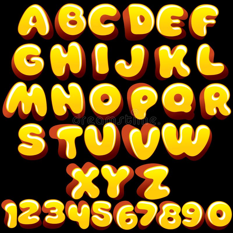 Cute Cartoon Font Vector stock vector. Illustration of book - 71557241